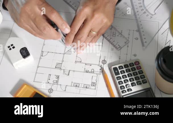 Architect workplace. Architectural building design and construction ...