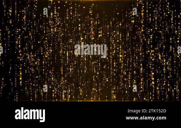 Background of golden light and particles rising, particles wave stage ...