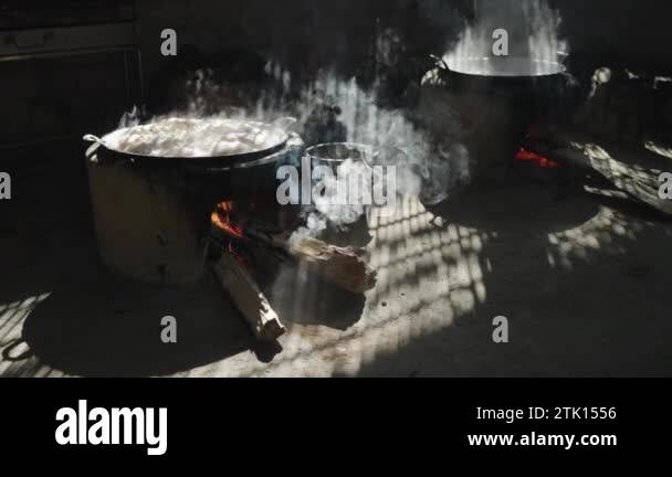 Traditional Kitchen in Village in Indonesia. Tungku Api - Stove Made of ...