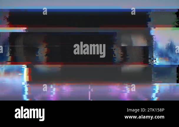 VHS cassette on retro wave background. VHS noise, glitches, distortions ...