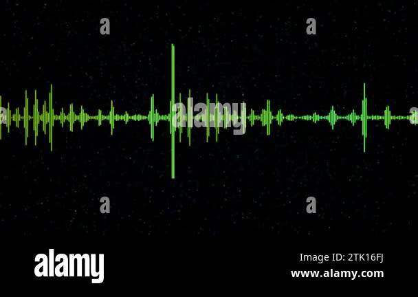 4K 3D Music equalizer, audio waves or sound frequency in lines. science ...