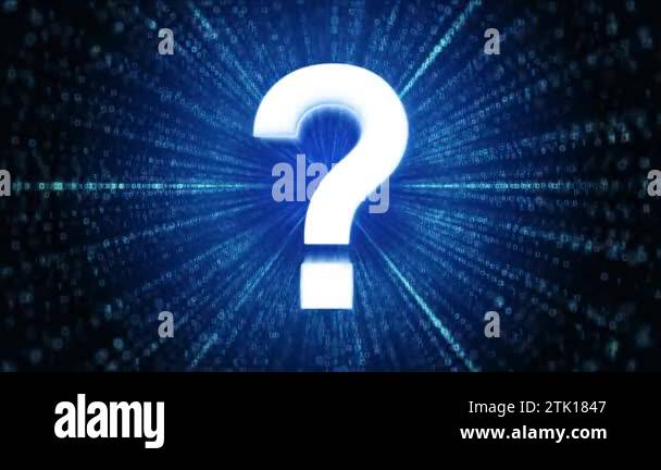 Question Mark Icon Digital Cyber Space Loop Technology Tunnel Animation ...