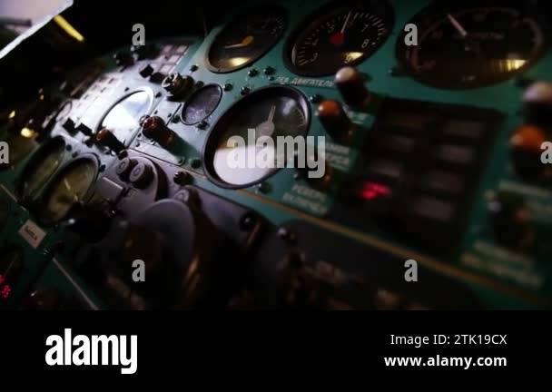 The control panel of the aircraft. Latitude altitude indicators ...
