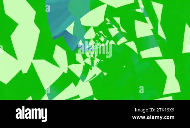 Geometric shapes move continuously in 3D space and change their color ...