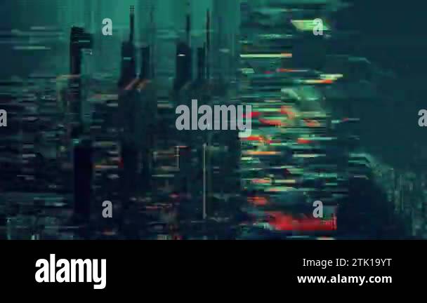 Defected HUD interface 3d animation with abstract digital code. Concept ...