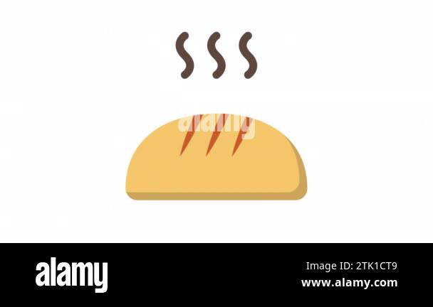 Bread, Bakery animated icon on transparent background Stock Video ...