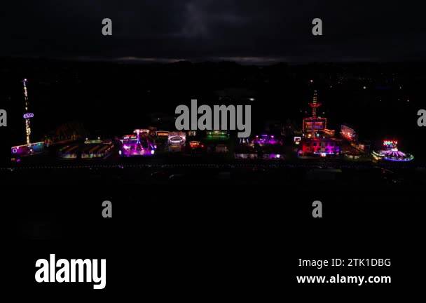 Torquay, Torbay, South Devon, England: DRONE VIEW: The summer funfair ...