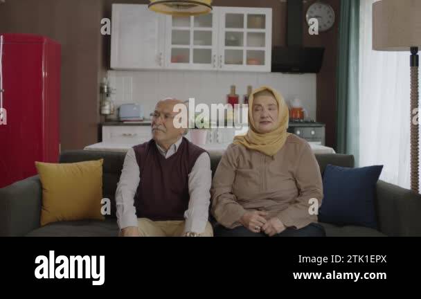 Happy Muslim family. Muslim Turkish family celebrates Eid al-Fitr.Young ...