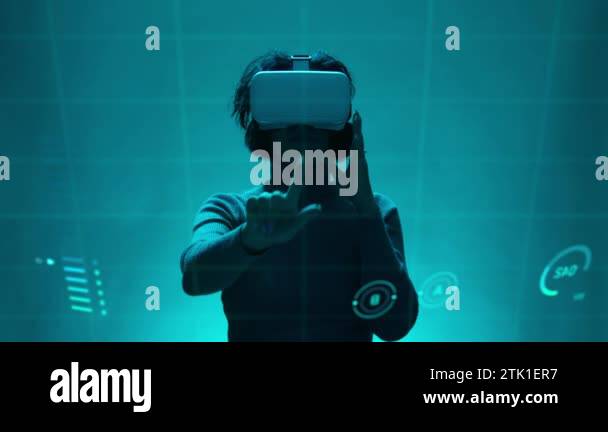 Mature Adult Female Engineer Using Futuristic Augmented Reality Software Interface for Managing ...