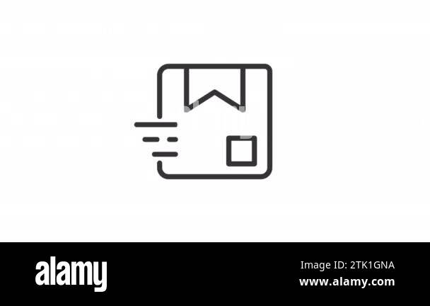 Animated parcel linear icon. Shipping service. Send and receive box ...