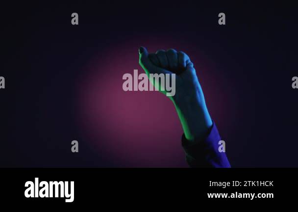 Knocking gesture. Unsure request. Entrance wish. Female hand beating ...