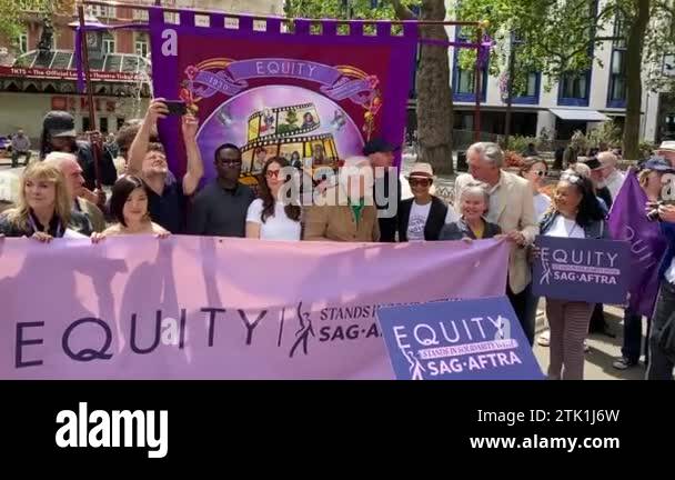 London, UK. 21st July 2023. Equity Union members at the Equity rally ...