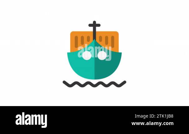 Cargo Ship, Transport Logistics animated icon on transparent background ...