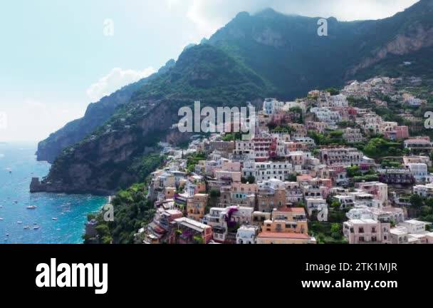 Positano resort, Italy, famous old italian resort and Tyrrenian sea ...