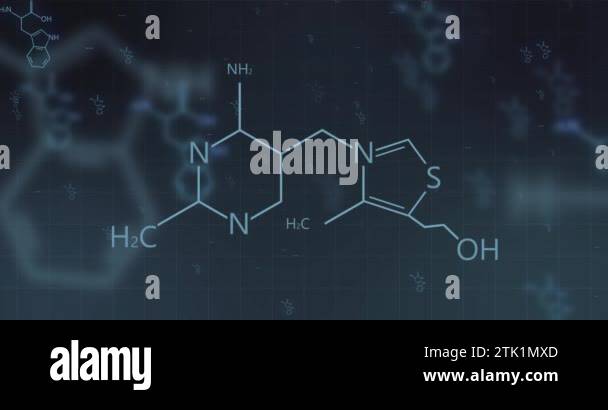 Animation of structures of chemical formula on dark background ...