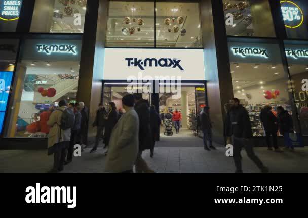 December 15, 2022. Munich. Germany. TK Maxx store In the winter evening ...