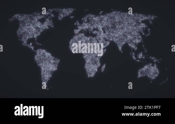 Animated 4K background with a world map intertwined with plexus, and ...