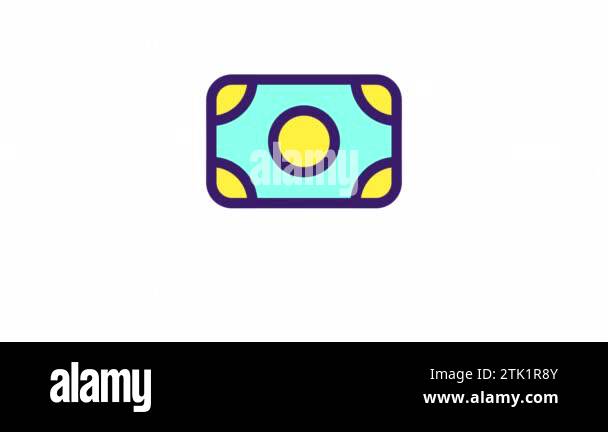 Animated finance color ui icon set. Bank services. Personal account features. Seamless loop HD ...