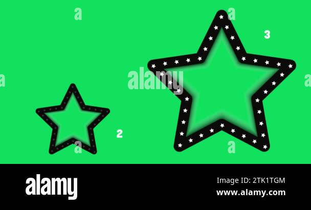 A collection of beautiful stars on a green screen background with ...