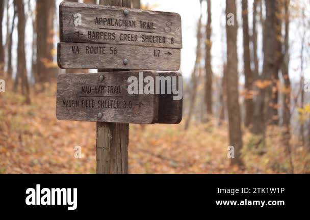 At the intersection of the Appalachian Trail and Mau Har Trail in the ...