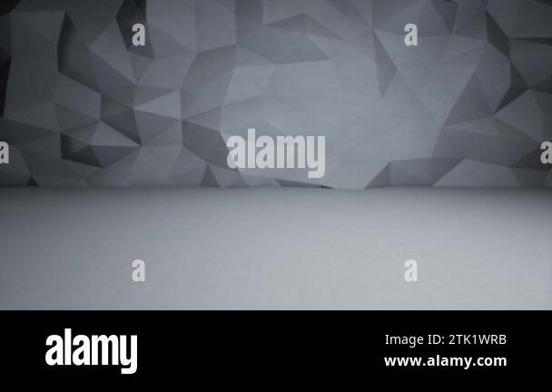 3D video of a moving low poly wall with penetrating light. Background ...