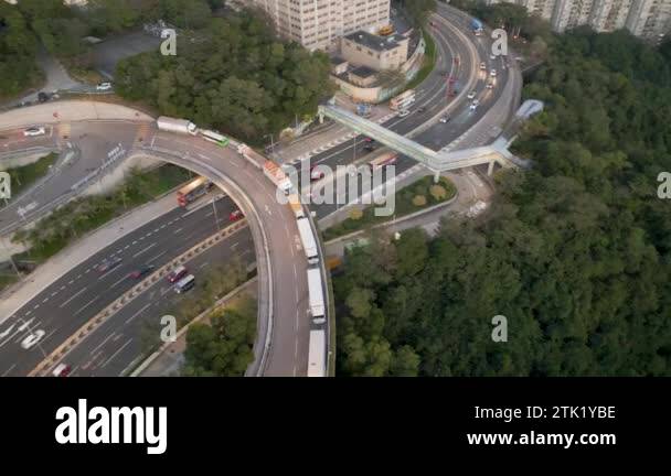 Lung Cheung Road, highway in hong kong, 2 March 2022 Stock Video ...