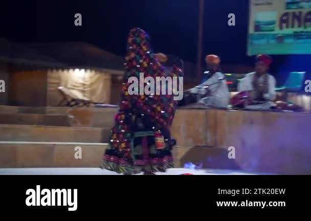 Rajasthani music and folk dance cultural programe in a camp, Sam Dunes ...