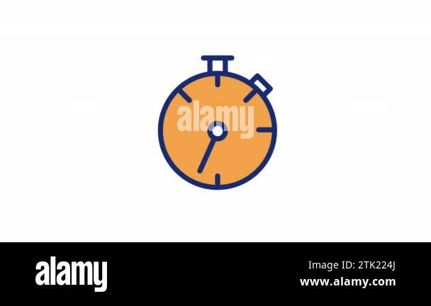 Animated stopwatch color icon. Countdown tool. Precise measurement ...