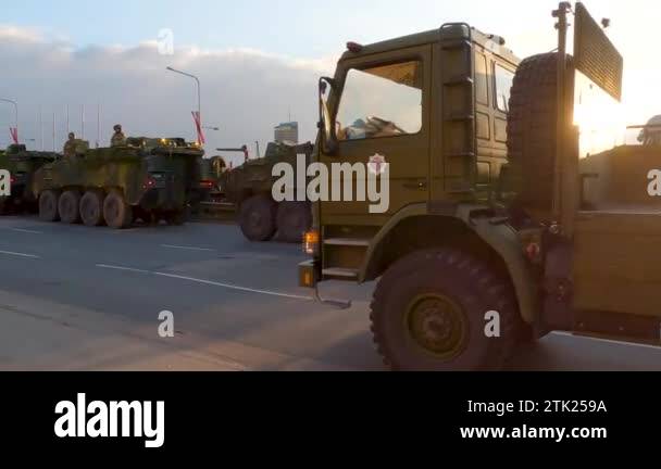 November 18, 2022 NATO Tanks and Soldiers at Military Parade in Riga ...