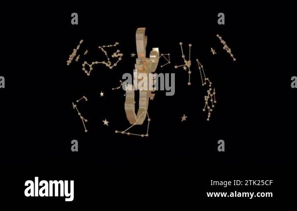 Zodiac sign Scorpio, 3D animation on a transparent alpha channel ...