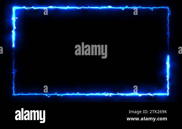 An animated lightning border frame on a black background electrifies ...