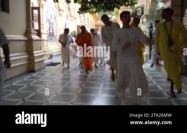 VRINDAVAN, INDIA September 01, 2022 : Devotee playing Kirtan chants in ...