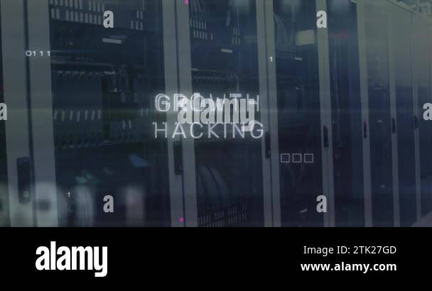 Animation Of Circuit Board Pattern Around Growth Hacking Text And