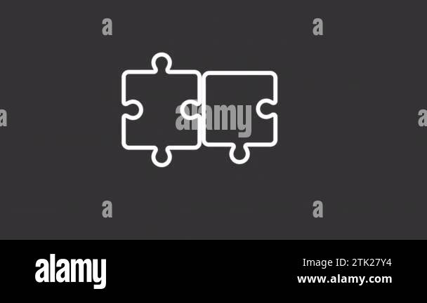 Animated unsolved white line icon. Brainstorming. Solving impossible ...