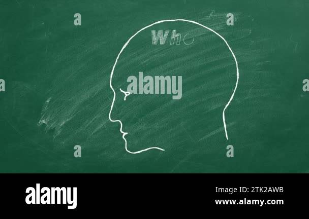 Human head with question inside. Six most common questions Who, What ...