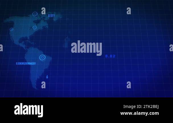 Animation of Earth map. United States map with bright connections with ...