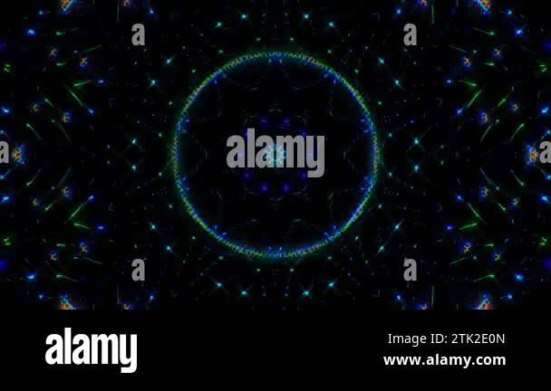 3D Animated digital abstract. Colorful curved and circular lines on ...