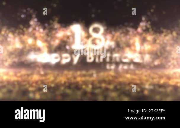 Happy 18th birthday greeting with golden confetti and particles, 18th ...