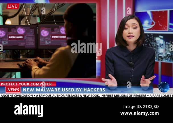 Asian presenter discusses malware attack and danger of hacking accounts ...