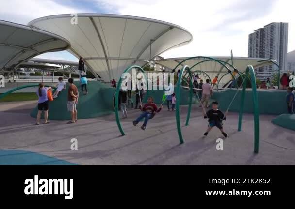 Bayan Lepas, Penang, Malaysia - Jun 25 2023: Kids play swing at ...