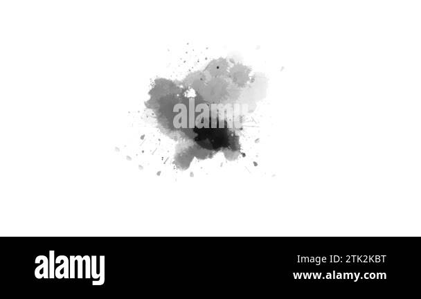 Ink drops effect animation. Ink brush stroke transition. Ink splash ...