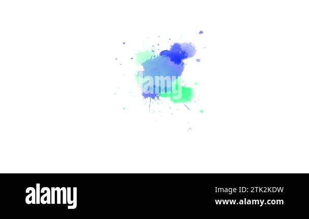 fluid ink splash transition on a white background. watercolor paint ...