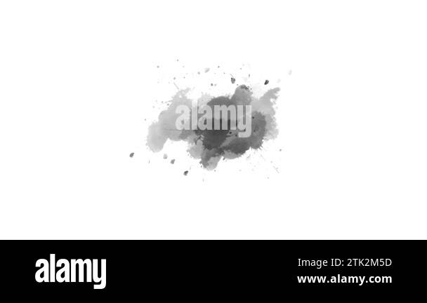 Ink drops effect animation. Ink brush stroke transition. Ink splash ...