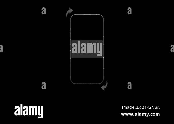 Rotate Your Phone Animation Intro Video on the Black Background. High ...