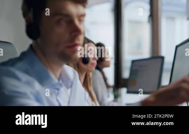 Helpful customer service working together. Professional support team in ...