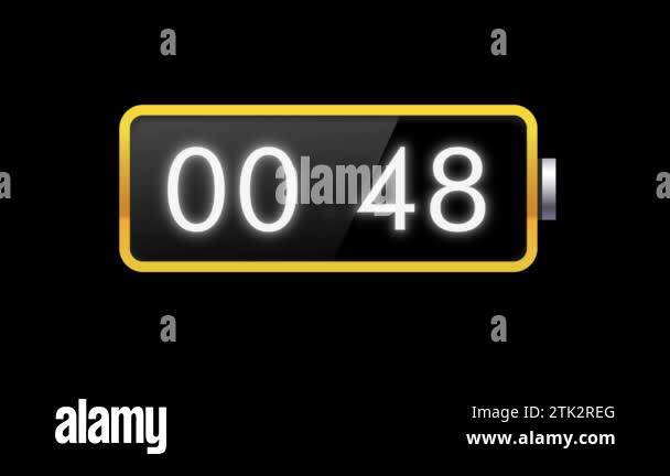 1 minute timer countdown animation 60 second to 0 second. Modern flat ...