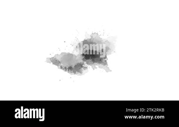 Ink drops effect animation. Ink brush stroke transition. Ink splash ...