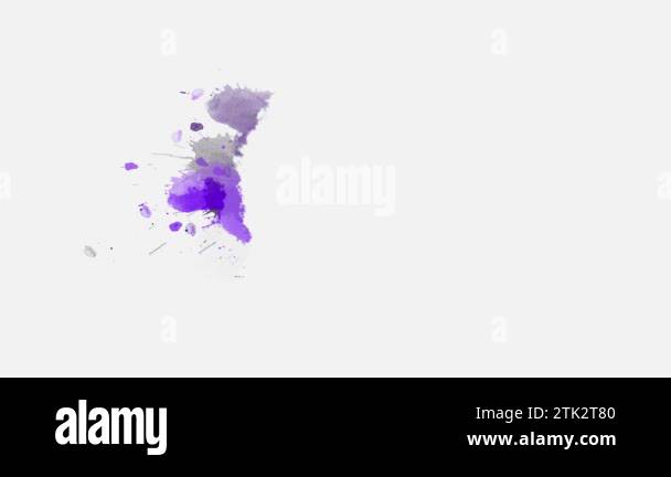 ink stain spreading on white background. ink splatter transition effect ...