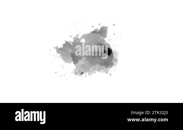 Ink drops effect animation. Ink brush stroke transition. Ink splash ...