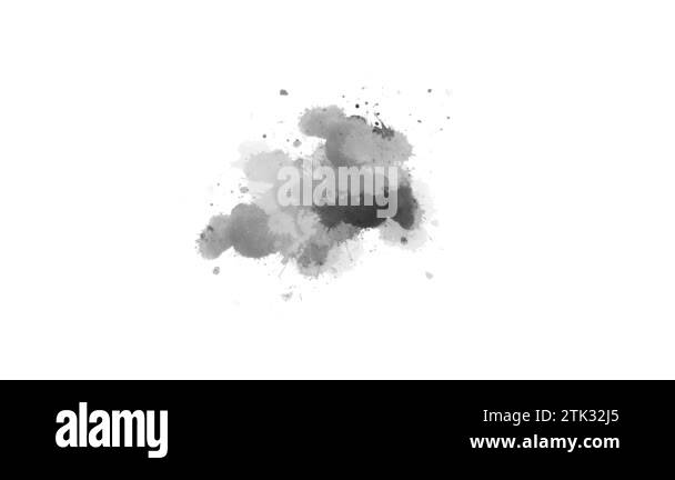 Ink drops effect animation. Ink brush stroke transition. Ink splash ...